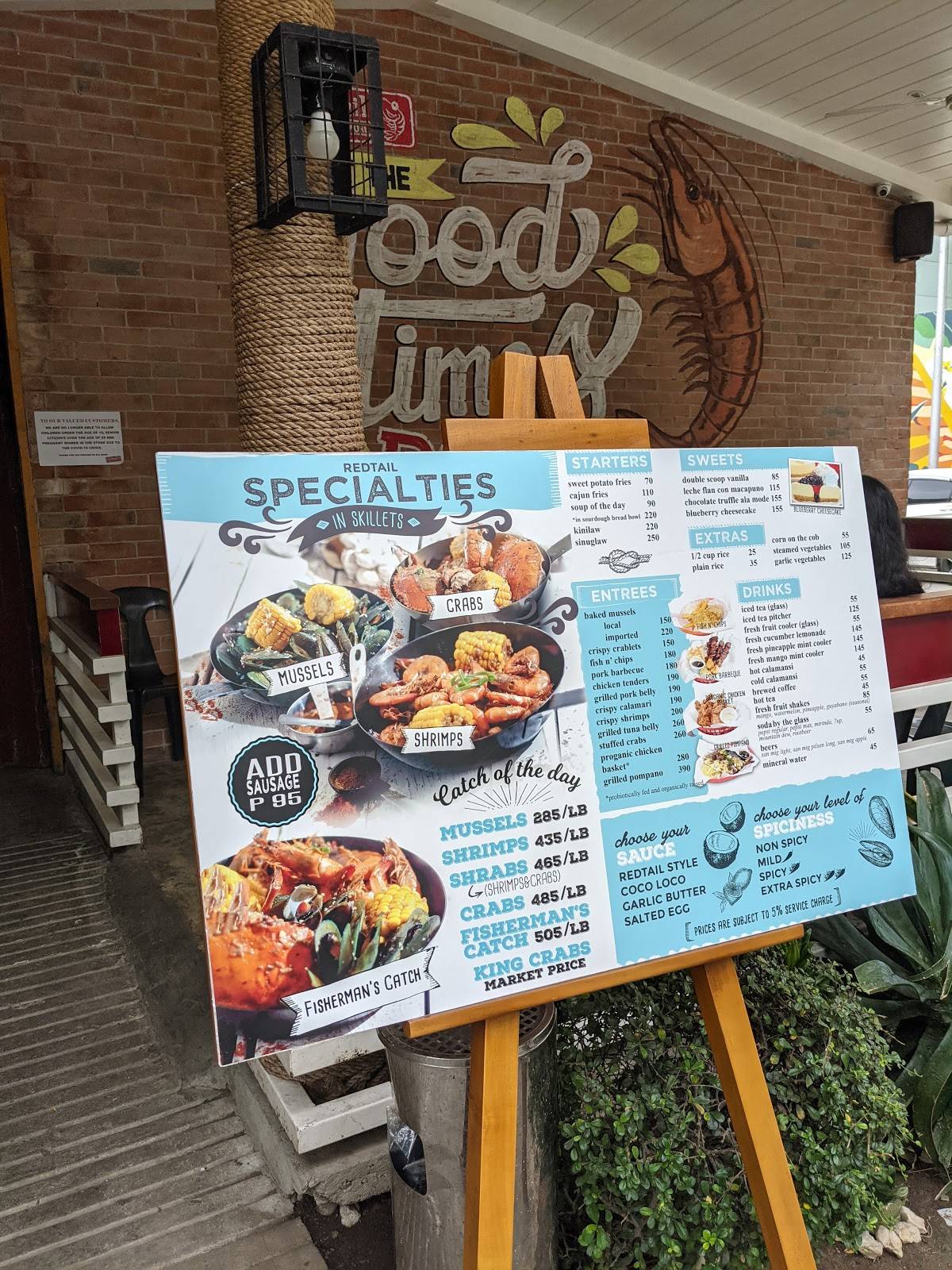 Menu at Redtail Shrimps & More restaurant, Cagayan de Oro, FMM4+69R
