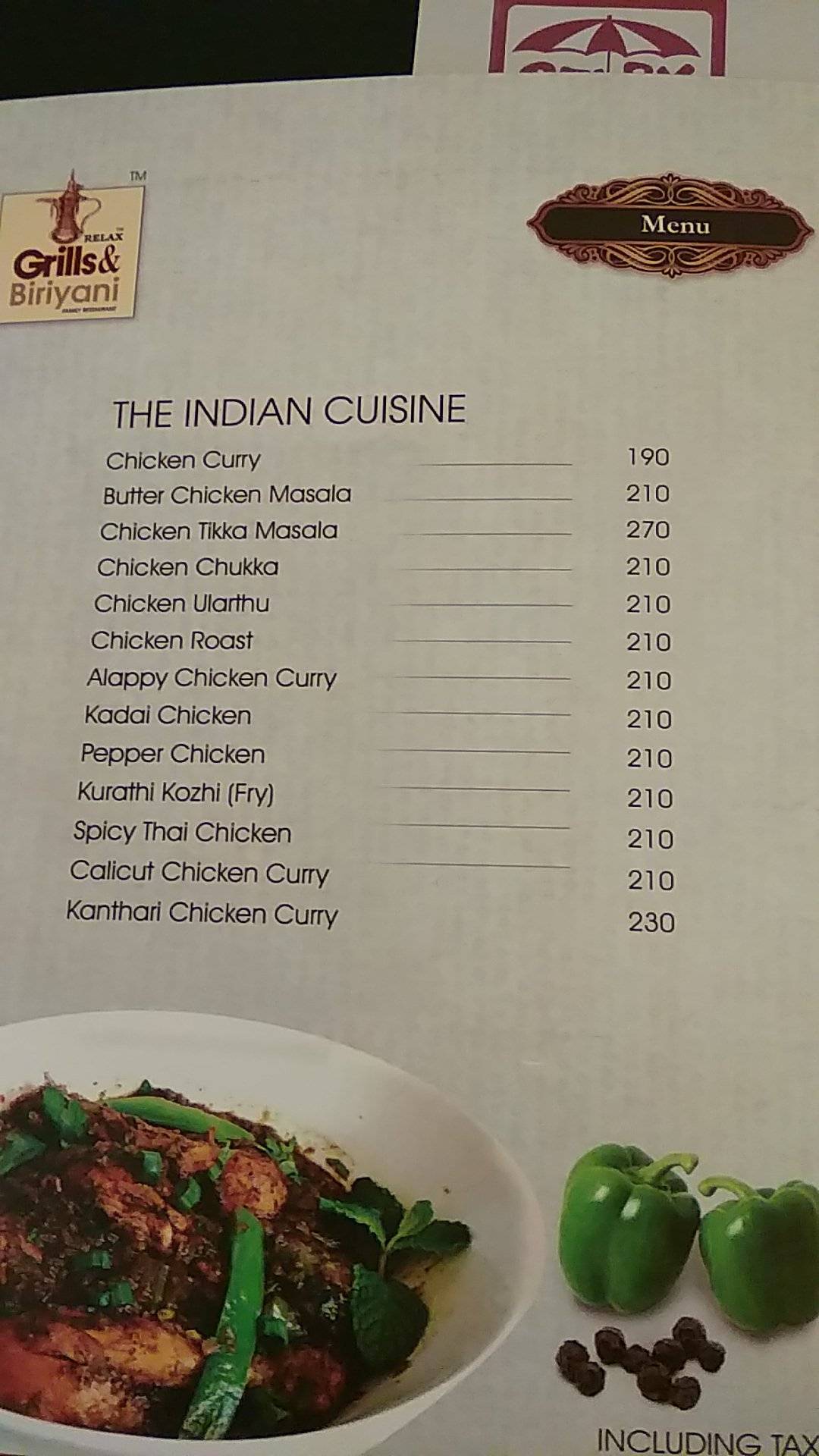 Menu at Relax Muziriz Kitchen, Kodungallur