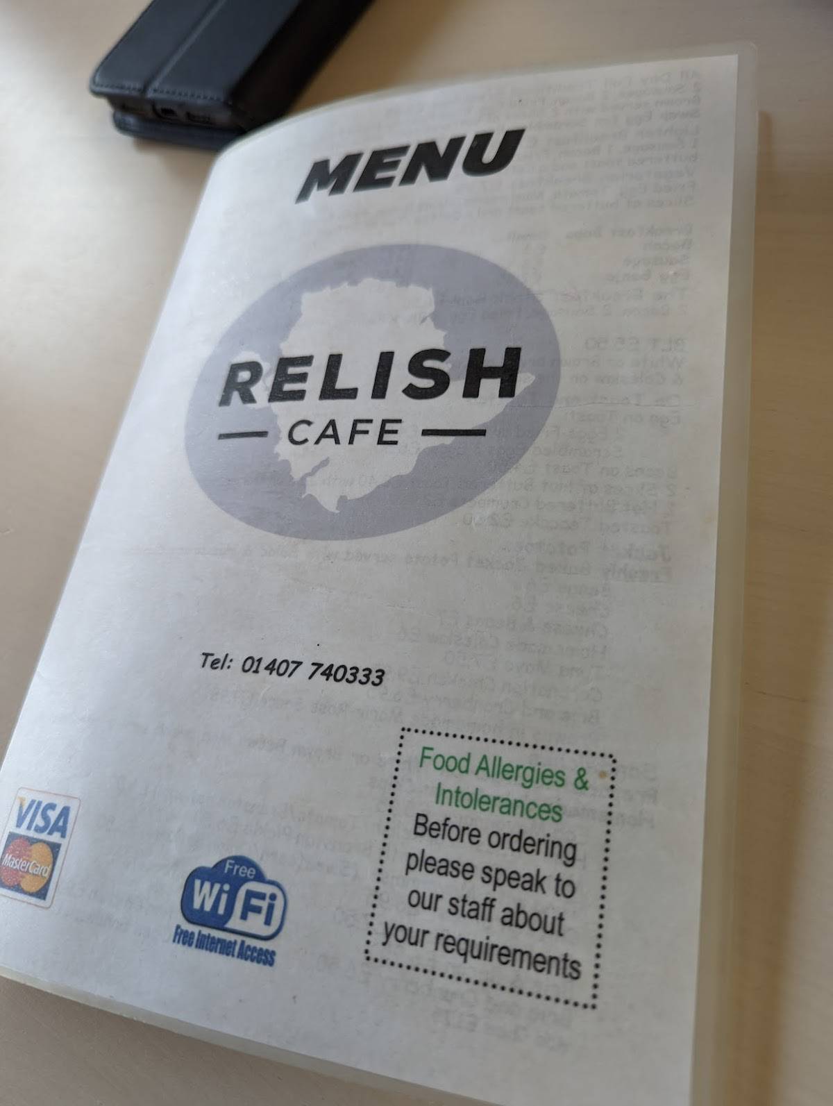 Menu at Relish Cafe & Sandwich Bar, Valley