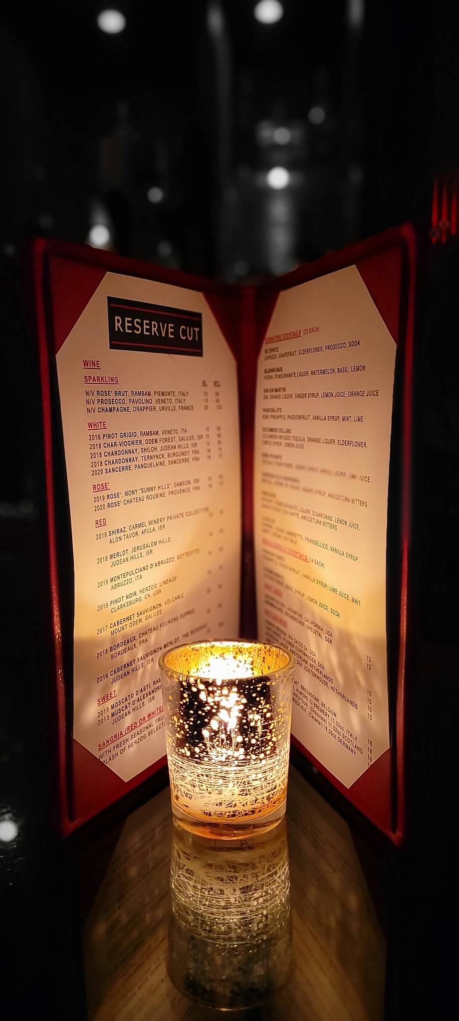 Menu at Reserve Cut steakhouse, New York City