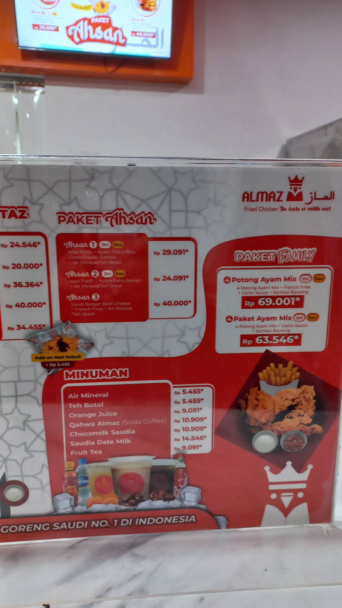 Carta del restaurante Almaz Fried Chicken Galuh Mas, Karawang