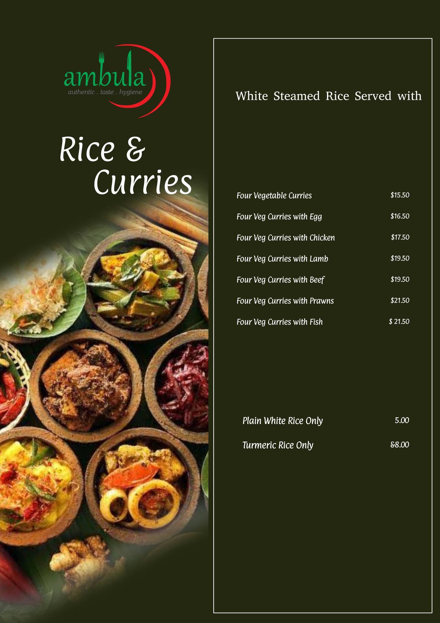 Menu at Ambula - Authentic Sri Lankan Cuisine restaurant, Auckland, 48 ...