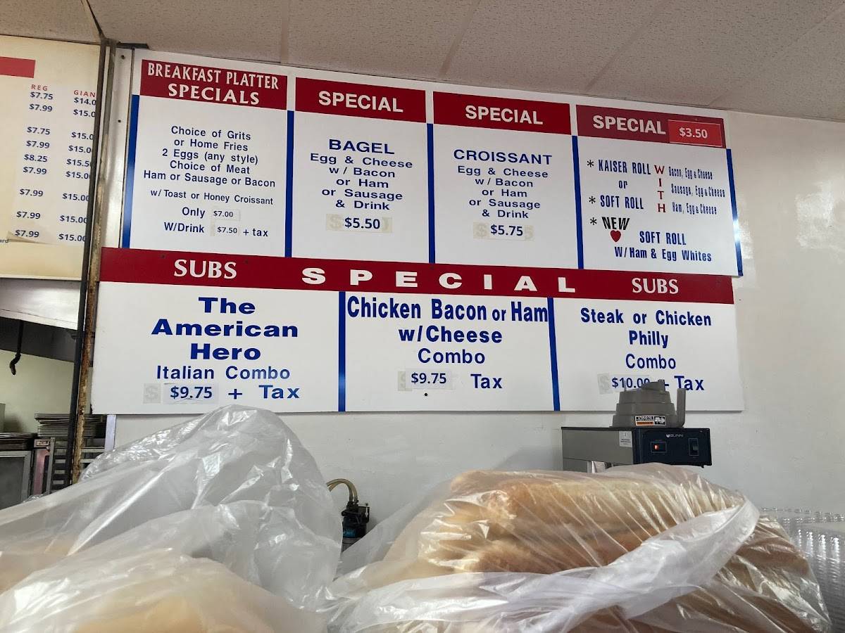 Menu at American Hero Subs & Bagels restaurant, Loris