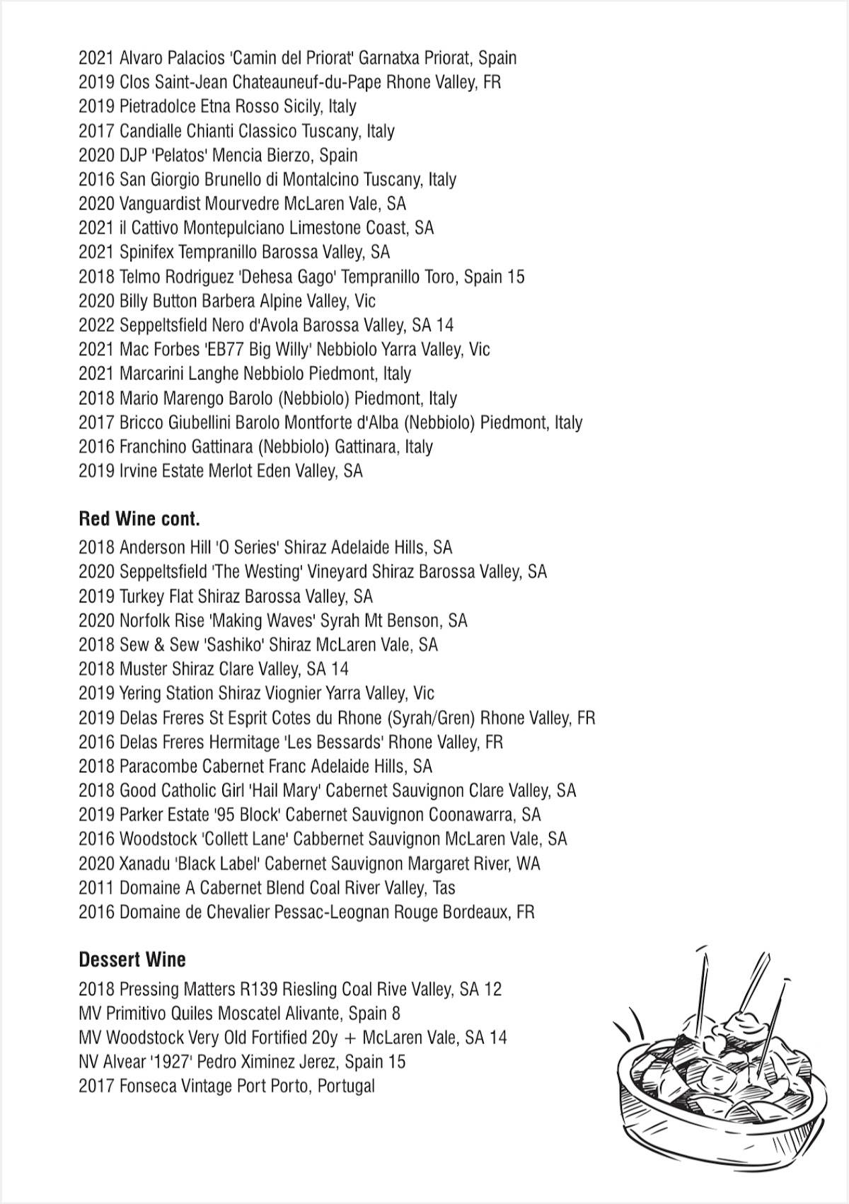 Menu at Amor Restaurant & Bar, Hyde Park