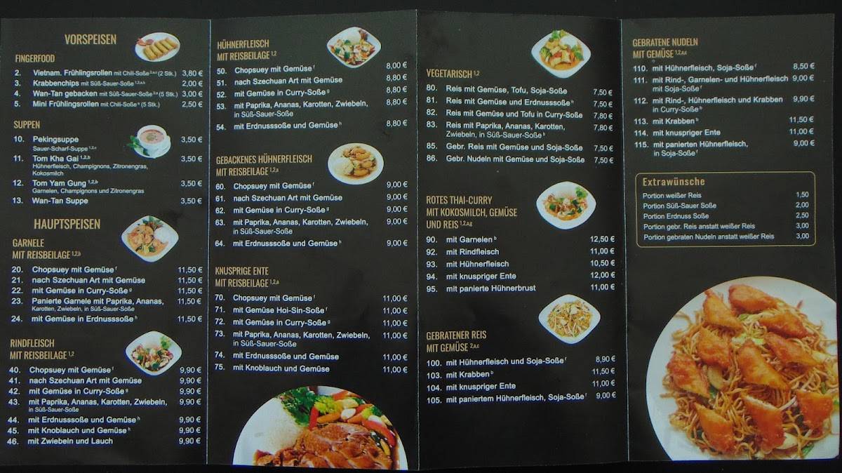 Menu at Asia Saigon Imbiss restaurant, Türkheim