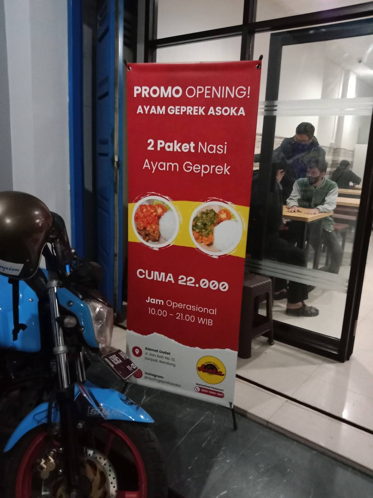 Carta del restaurante Ayam Geprek Asoka, Sarijadi, Bandung