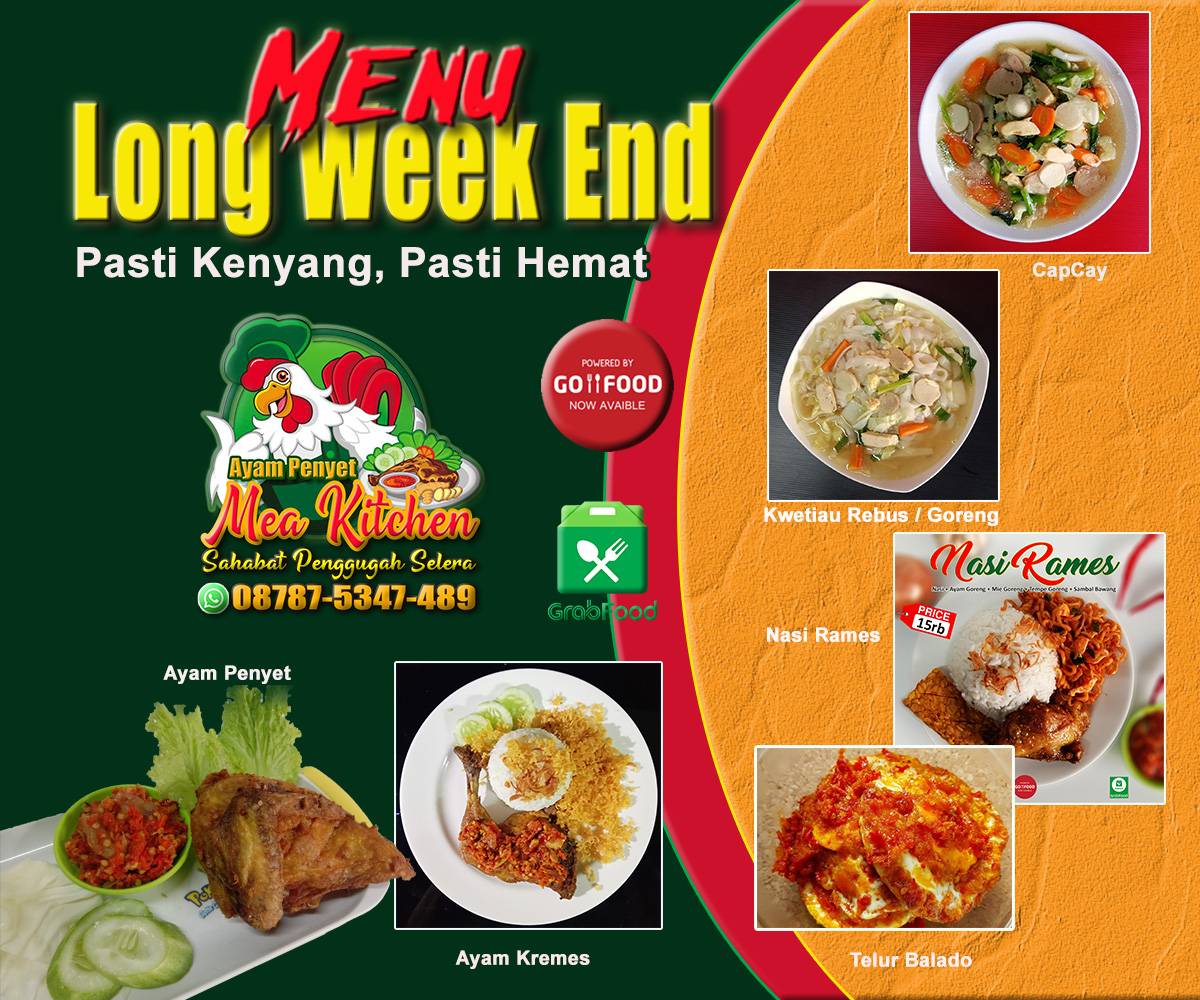 Carta del restaurante Ayam Penyet Mea Kitchen, Sukamaju