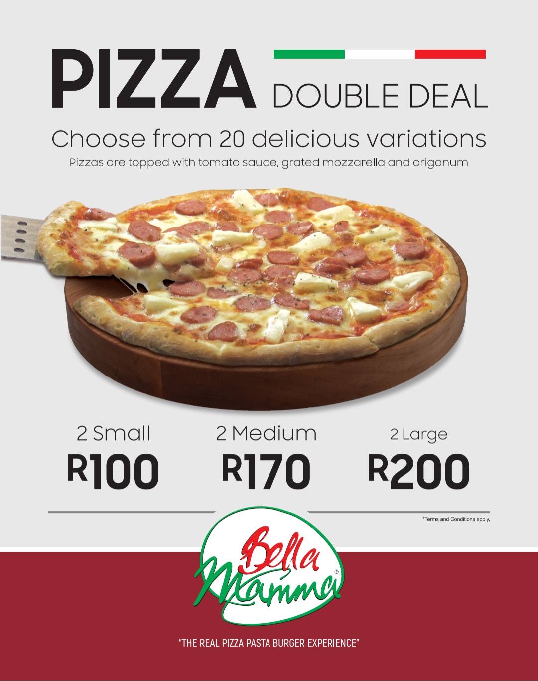 Menu at Bella Mamma restaurant, Welkom