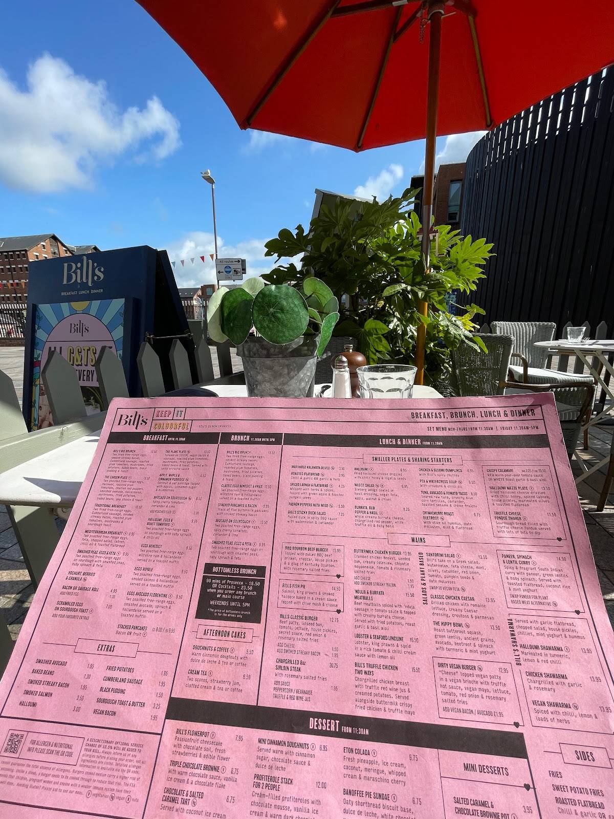 Menu at Bill's Gloucester Quays Restaurant, Gloucester
