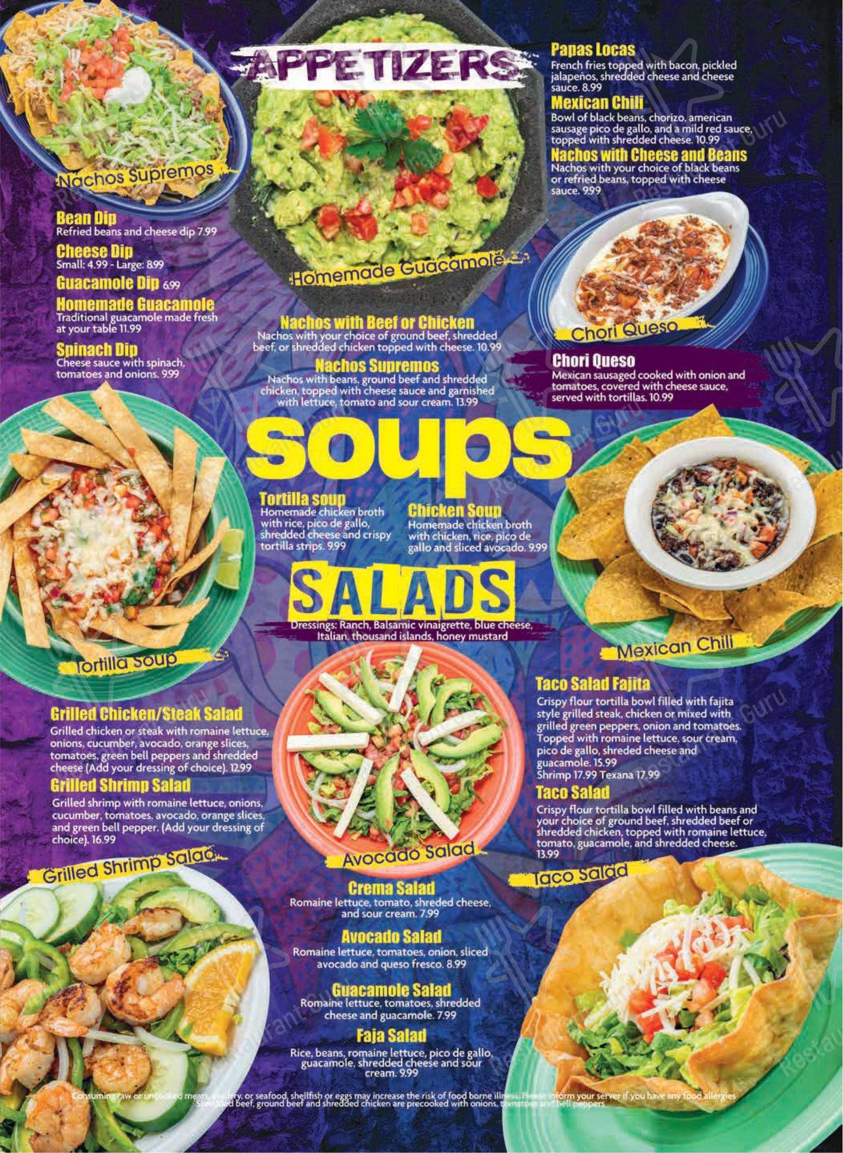 Menu at Blue Tequila Mexican Restaurant, Grill & Cantina, North Port