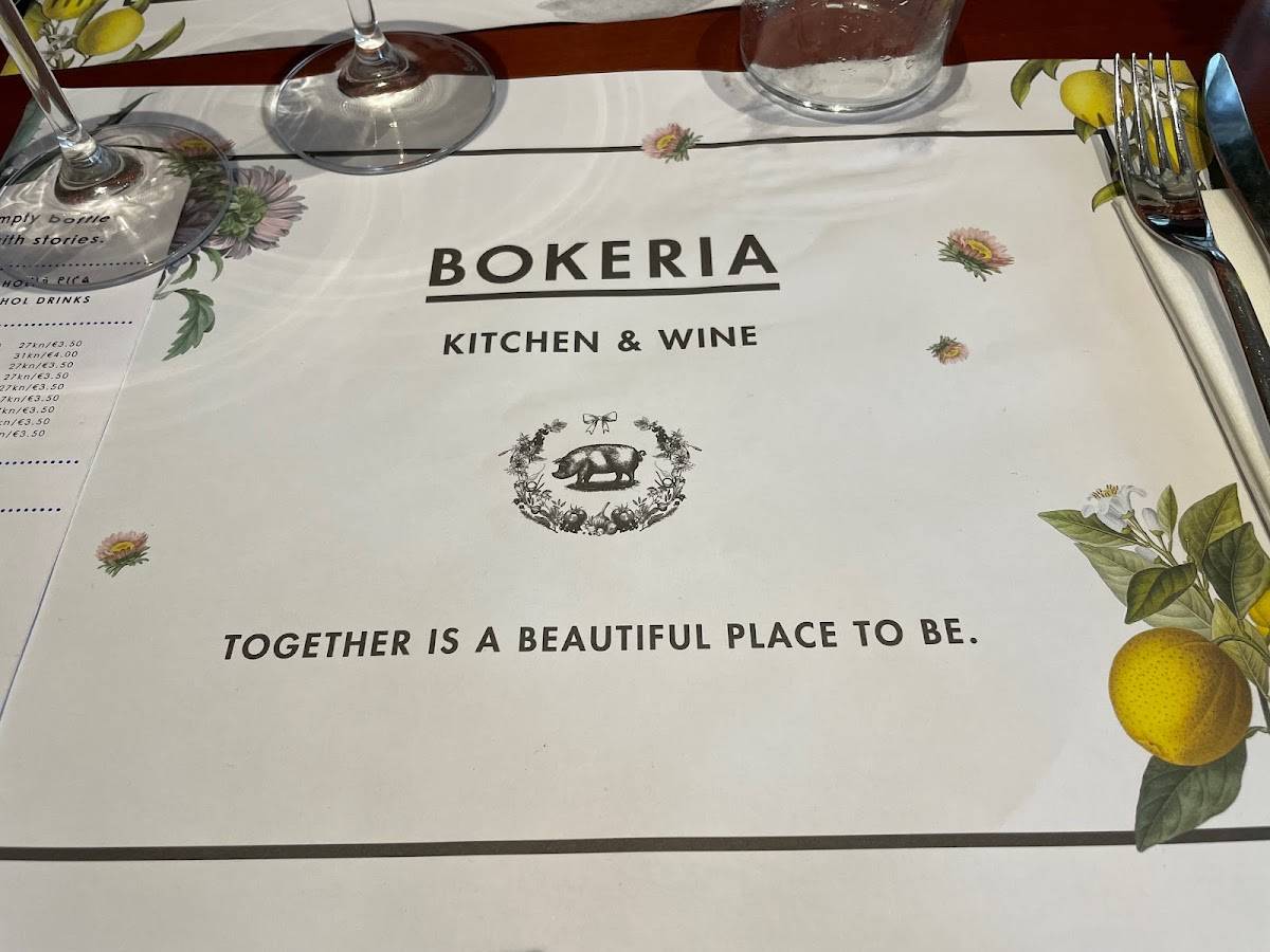 Menu at Bokeria Kitchen & Wine restaurant, Split