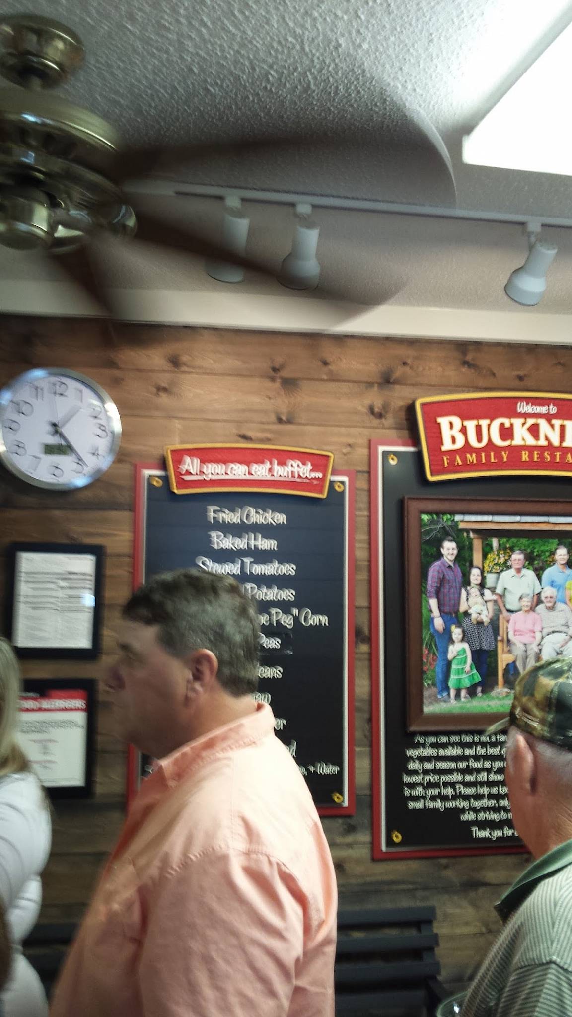 Menu at Buckner's Family Restaurant, USA