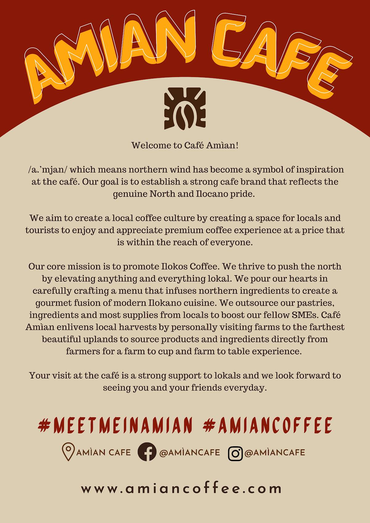 Menu at CAFE AMIAN - Vigan, Vigan City