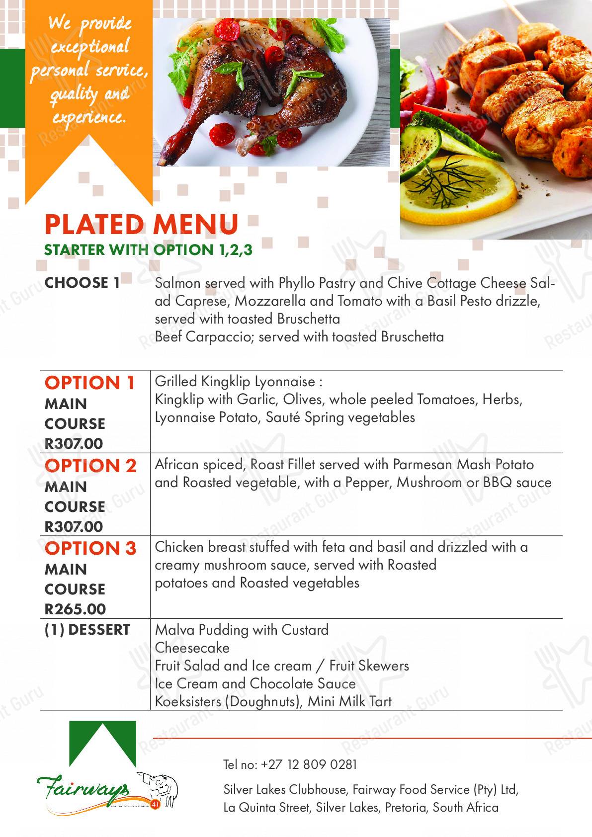 Menu at Cafè41 Silver Lakes restaurant, Pretoria