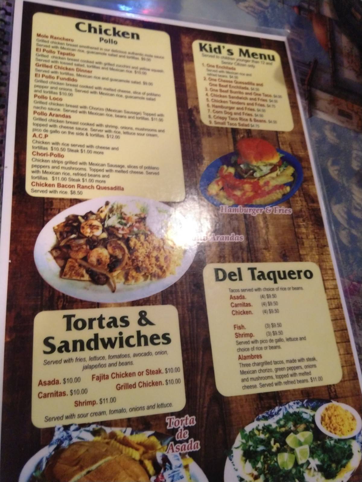 Menu at Canelos Mexican Family Restaurant, Canton