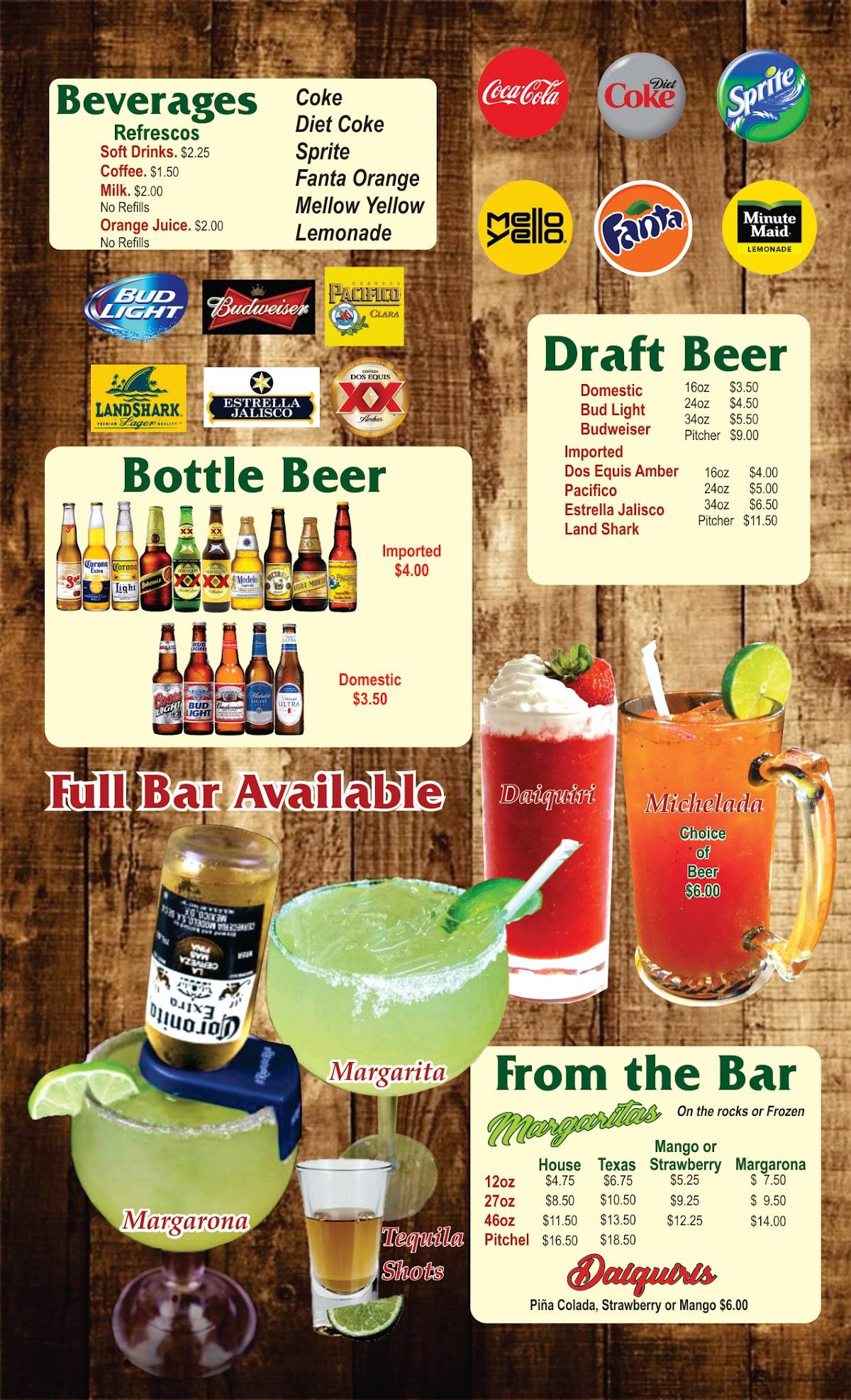 Menu at Canelos Mexican Family Restaurant, Canton