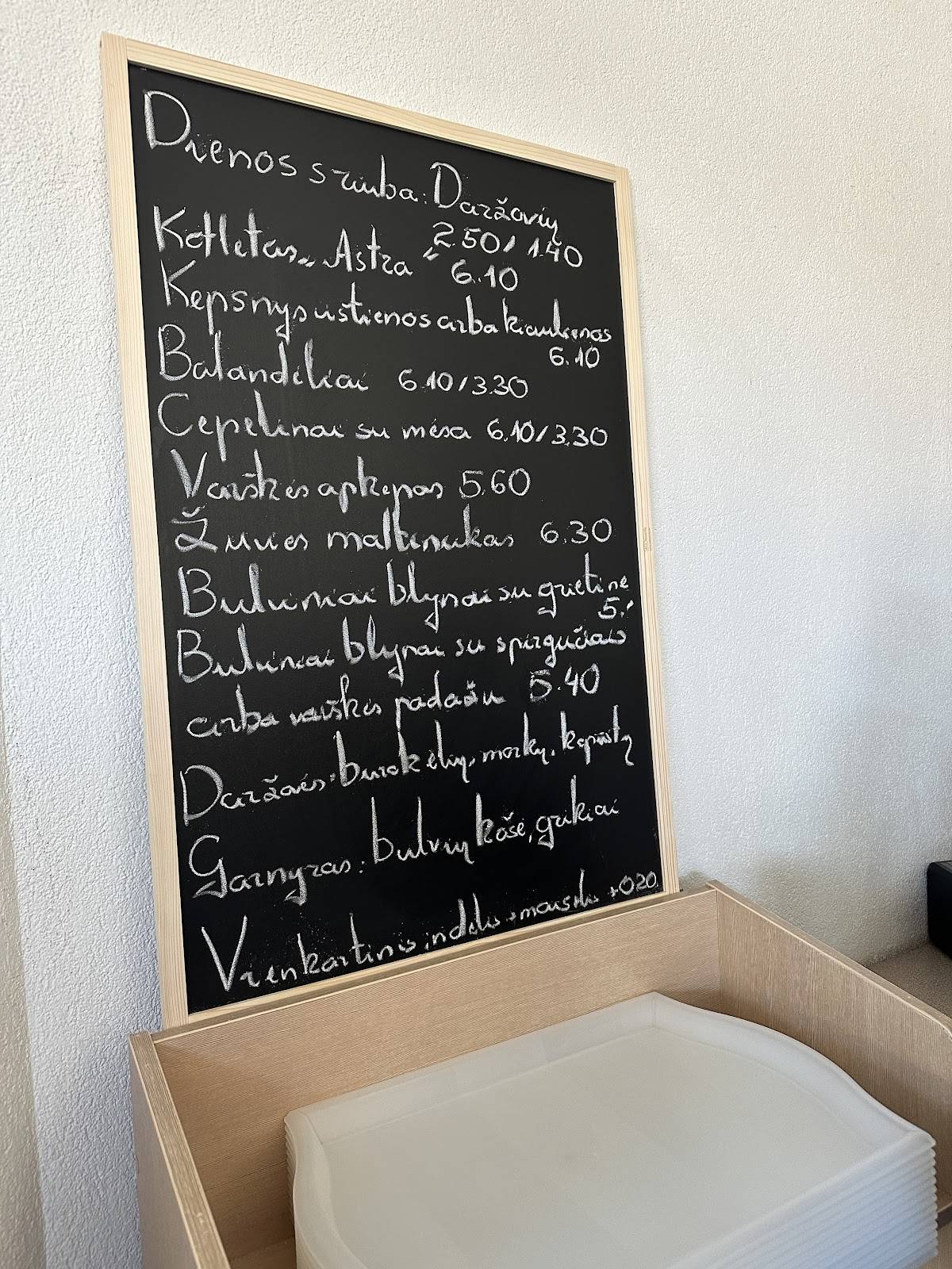 Menu at Canteen Albina restaurant, Vilnius