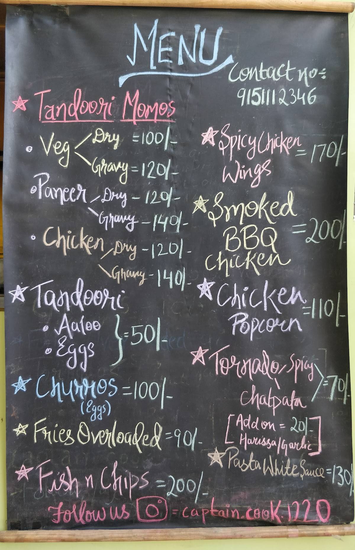 Menu at Captain Cook, Allahabad