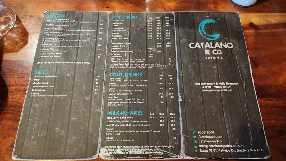 Menu at Catalano & Co Baldivis restaurant, Baldivis