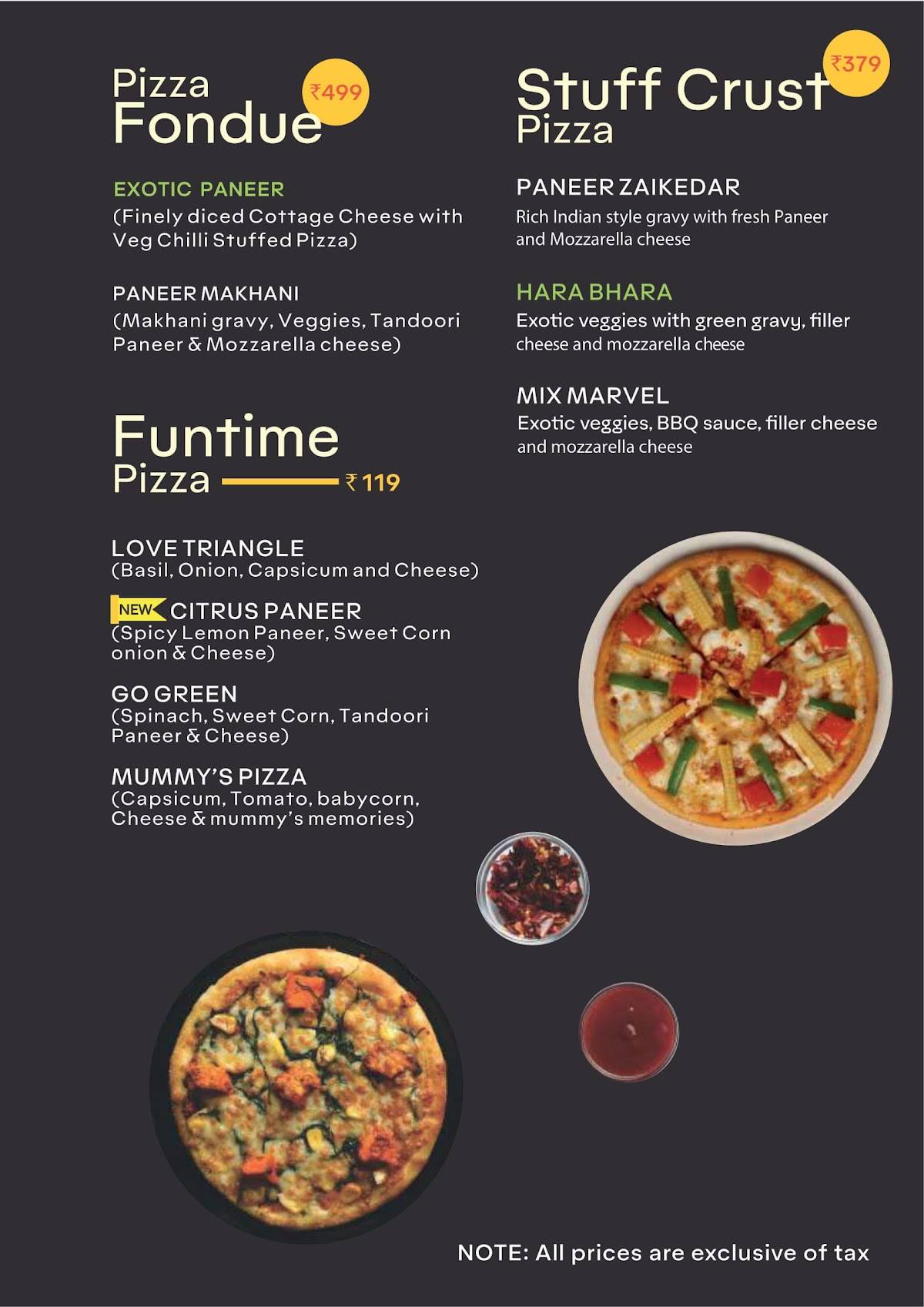 Menu at Cheelizza India ka pizza, Mumbai, 416