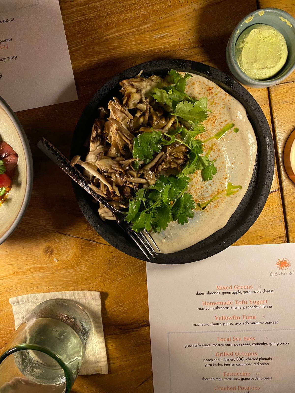 Menu at Cocina Del Mar restaurant, Cabo Bello
