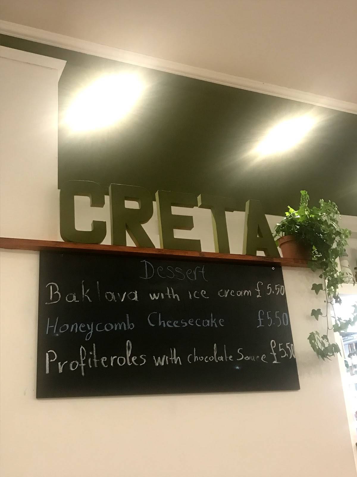 Menu at Creta Restaurant, Broadstairs