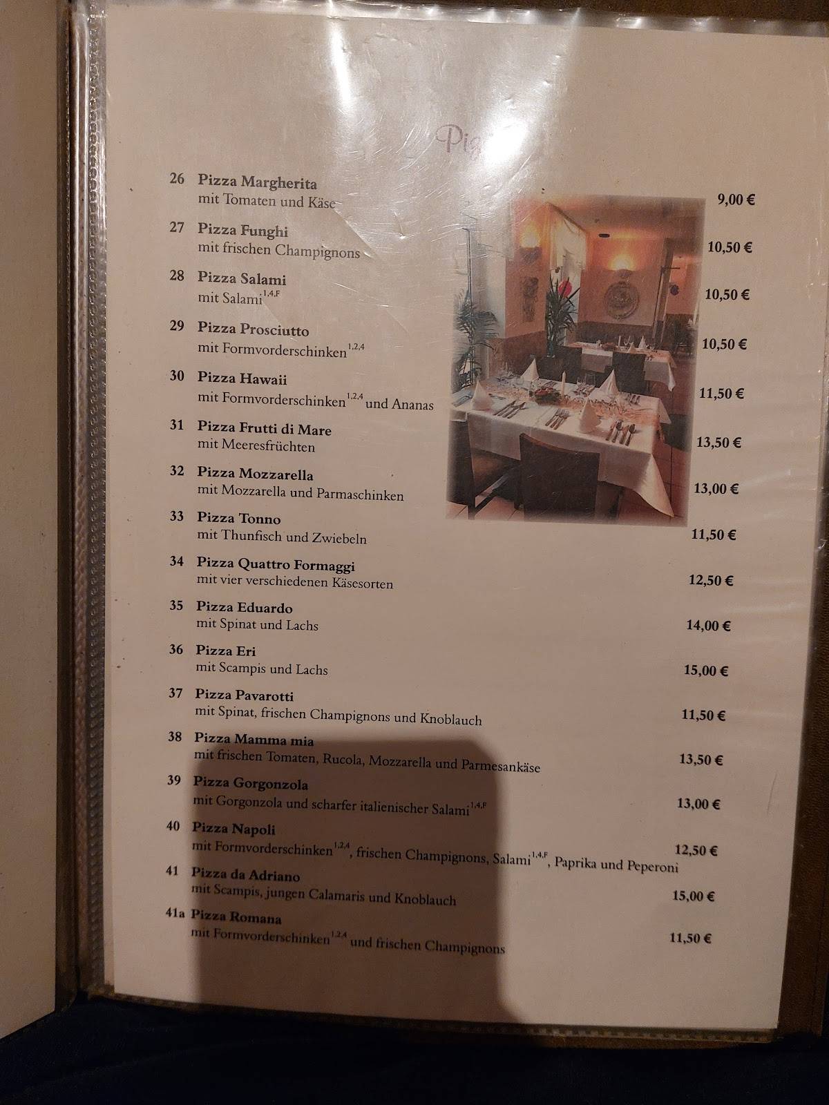 Speisekarte von Restaurant Da Adriano, Lage