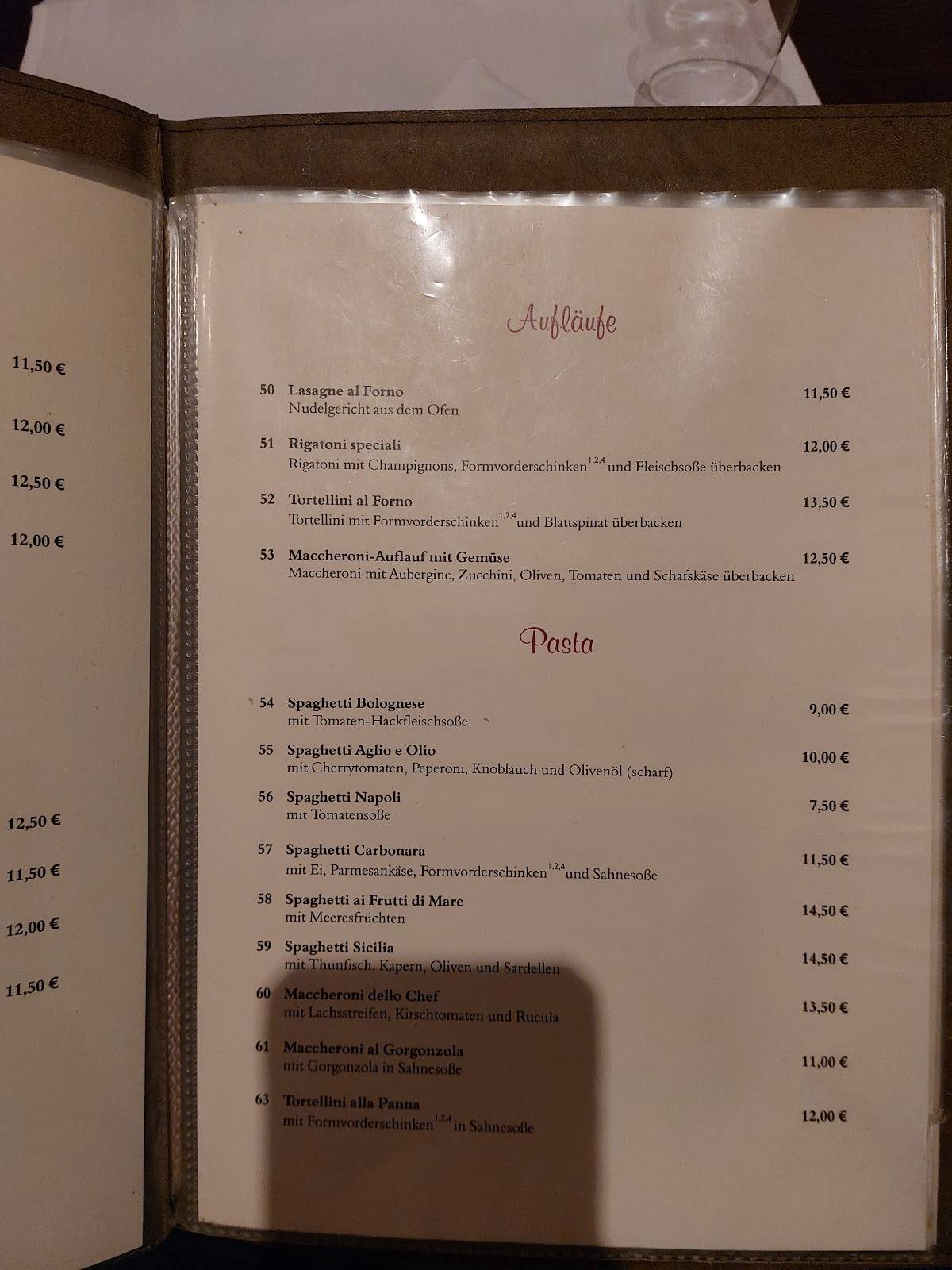 Speisekarte von Restaurant Da Adriano, Lage