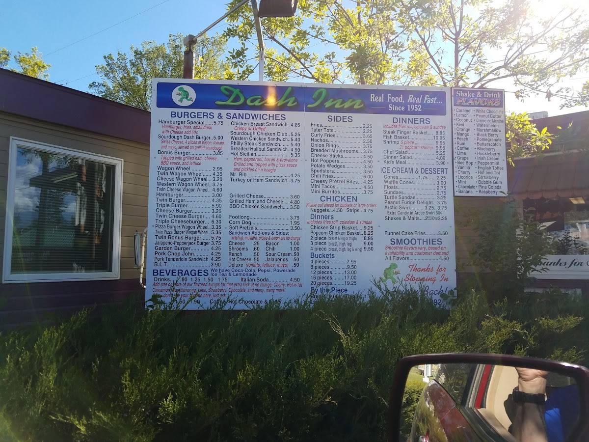 Menu at Dash Inn restaurant, Lewistown