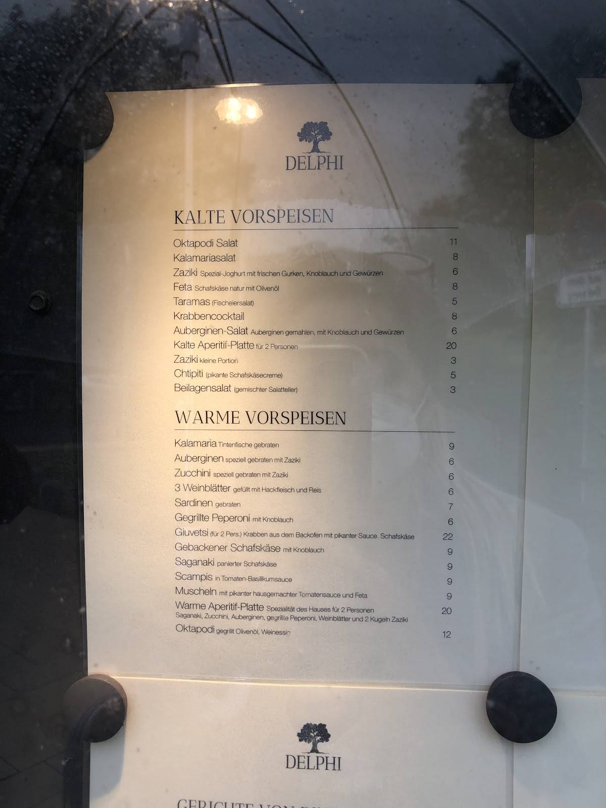 Speisekarte von Restaurant Delphi, Saarlouis