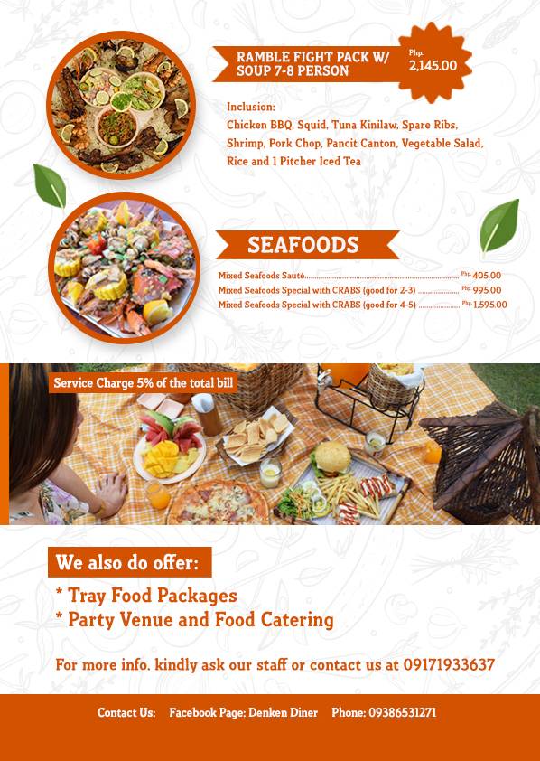 Menu at Denken Diner restaurant, Davao City, Deca Homes Mintal