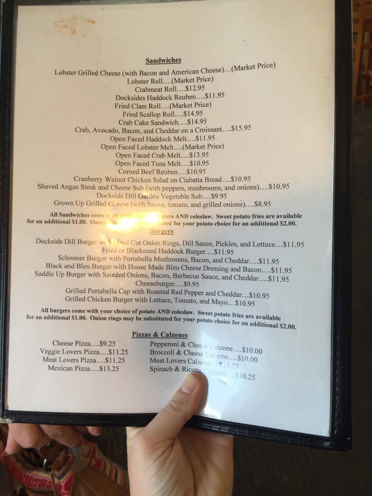 Menu at Dockside Family Restaurant, Belfast