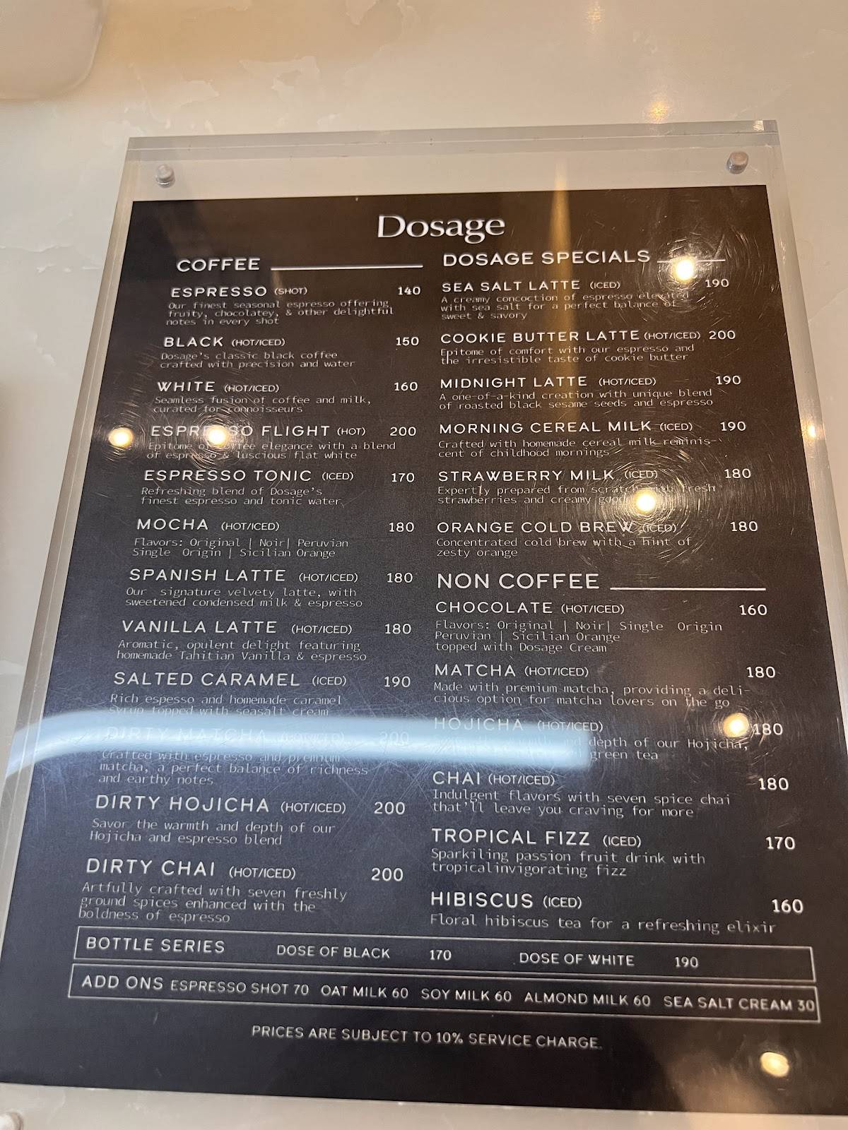 Menu at Dosage & Co., Cebu City