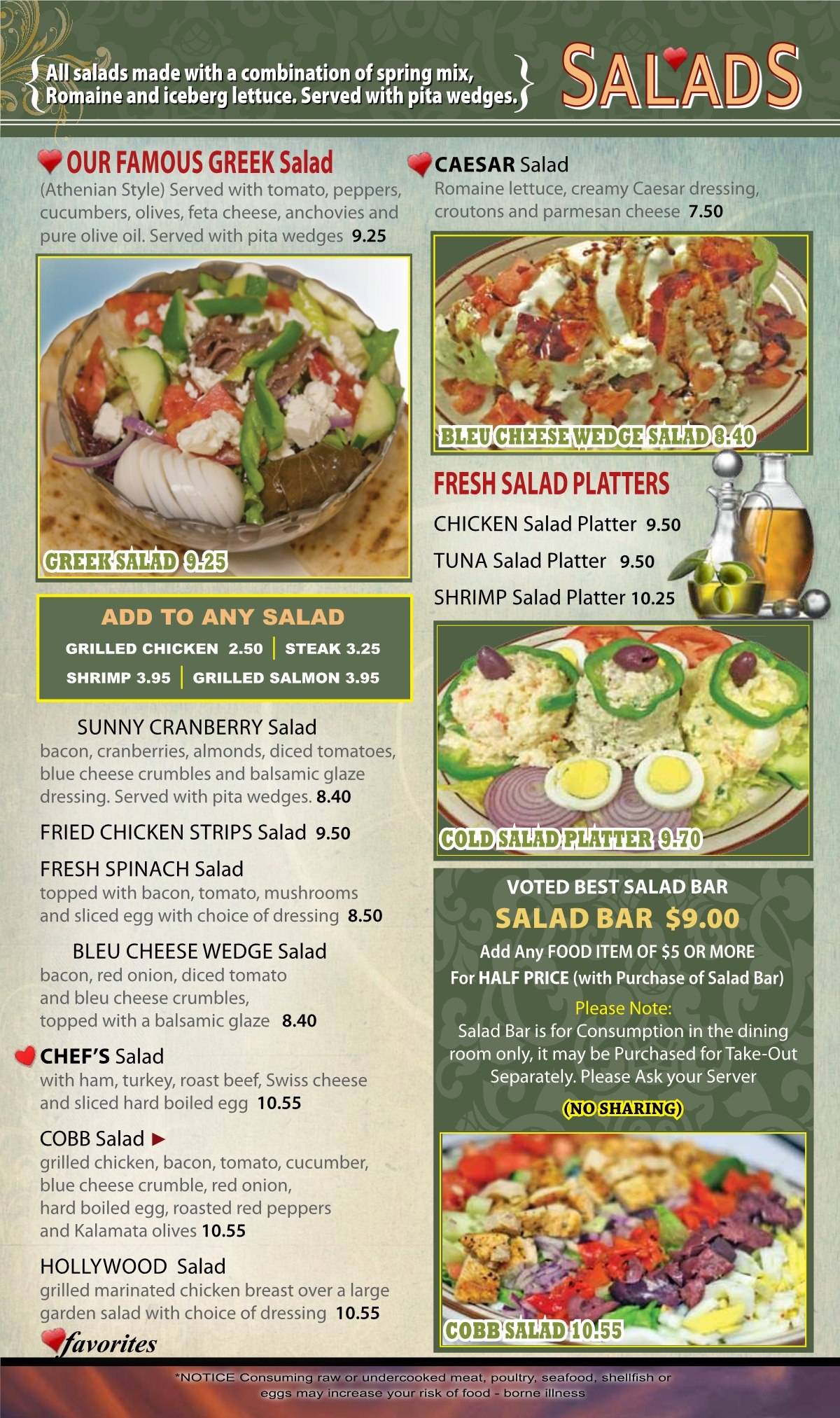 Menu at Eagle Diner restaurant, Warminster
