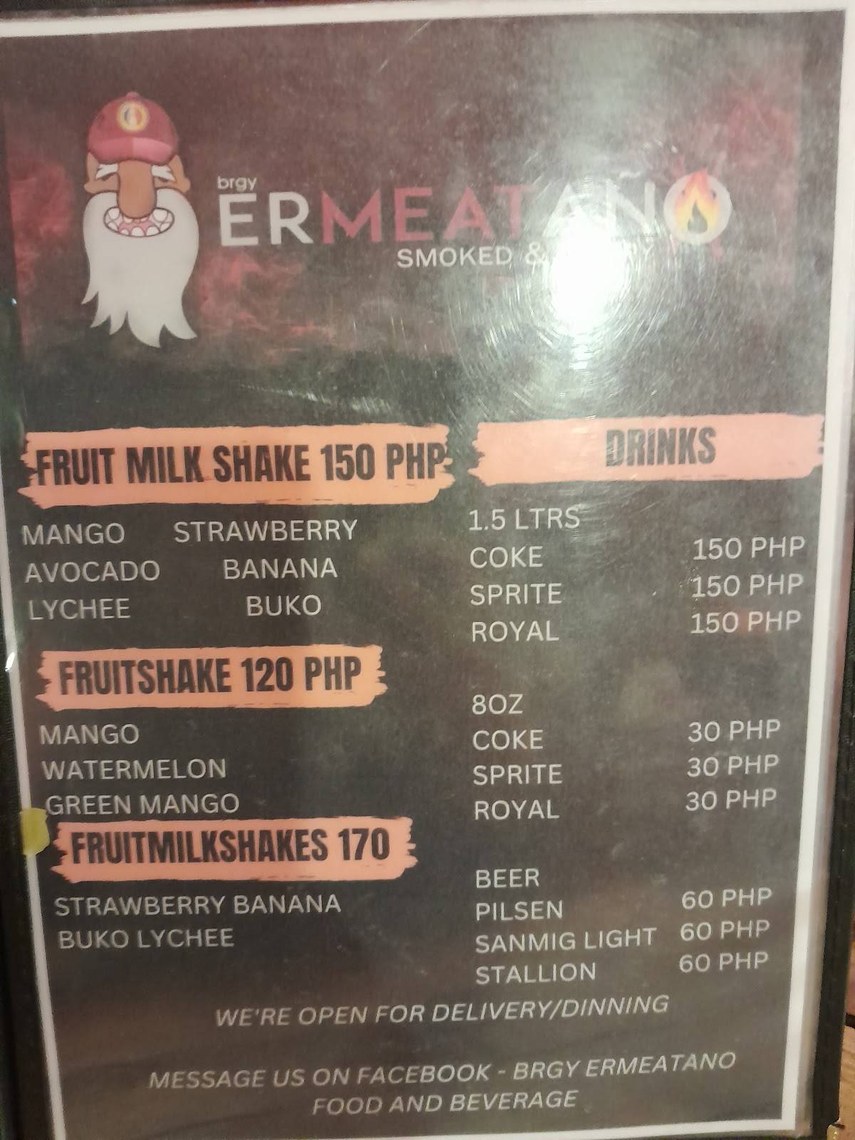 Menu at Ermeataño Antipolo restaurant, Antipolo