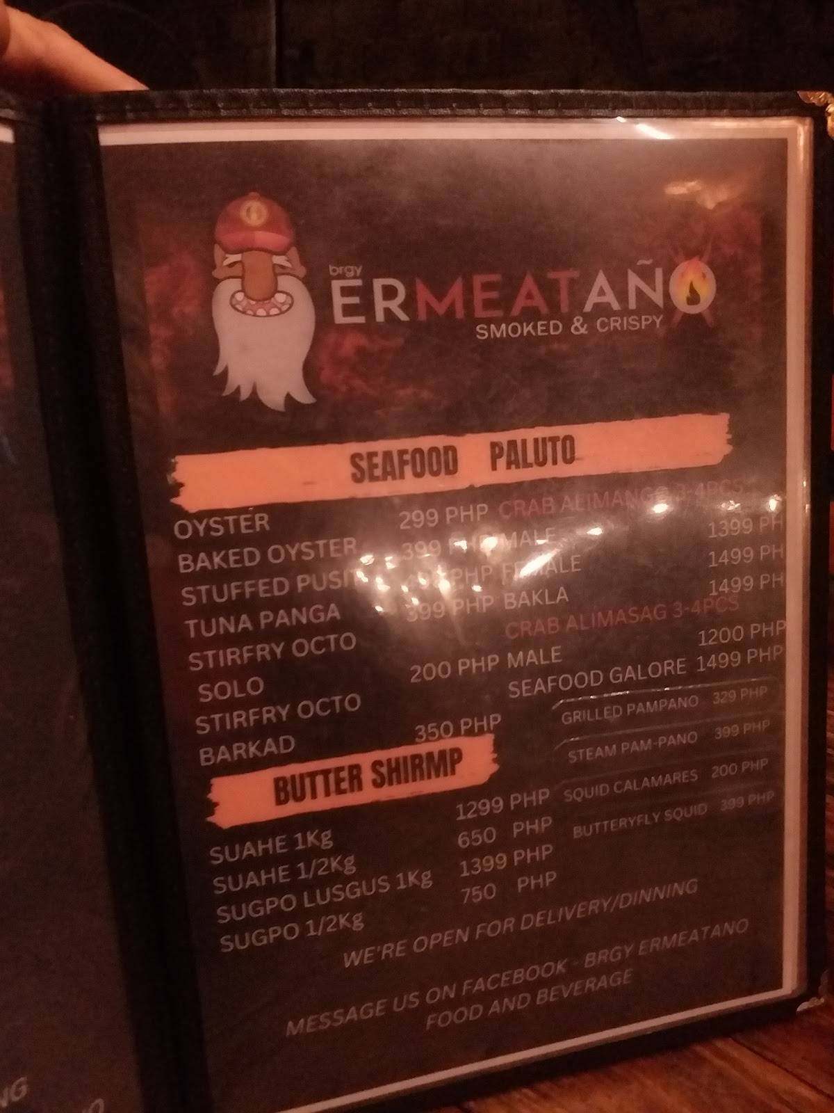 Menu at Ermeataño Antipolo restaurant, Antipolo