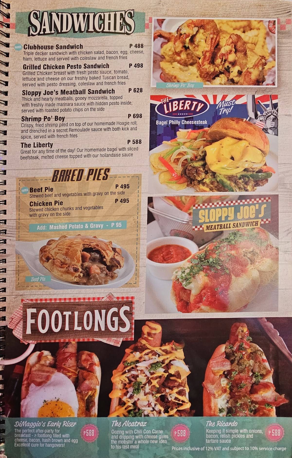 Menu at Filling Station Bar And Cafe, Makati, P Burgos St