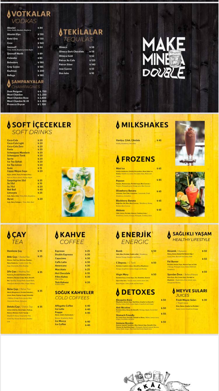 Menu at Floki akbatı, Istanbul