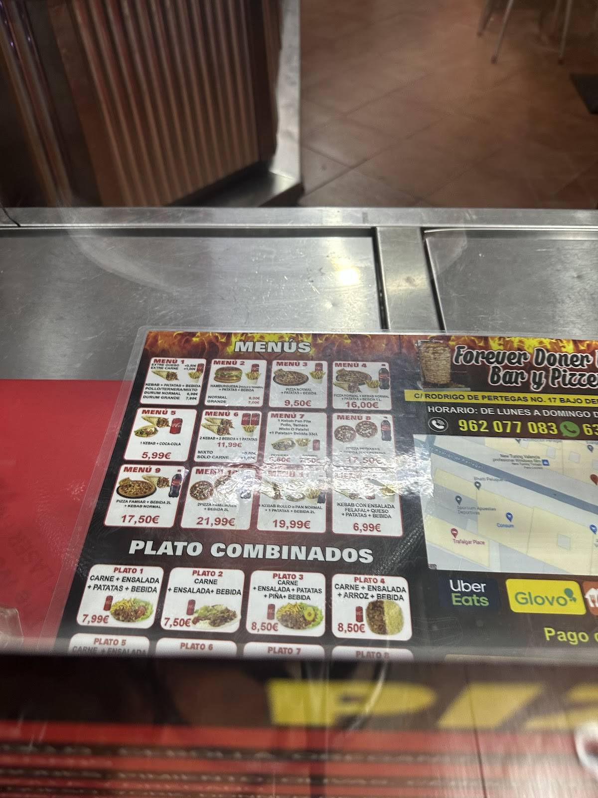 Menu at Forever Doner Kebab Bar Y Pizzeria, Valencia