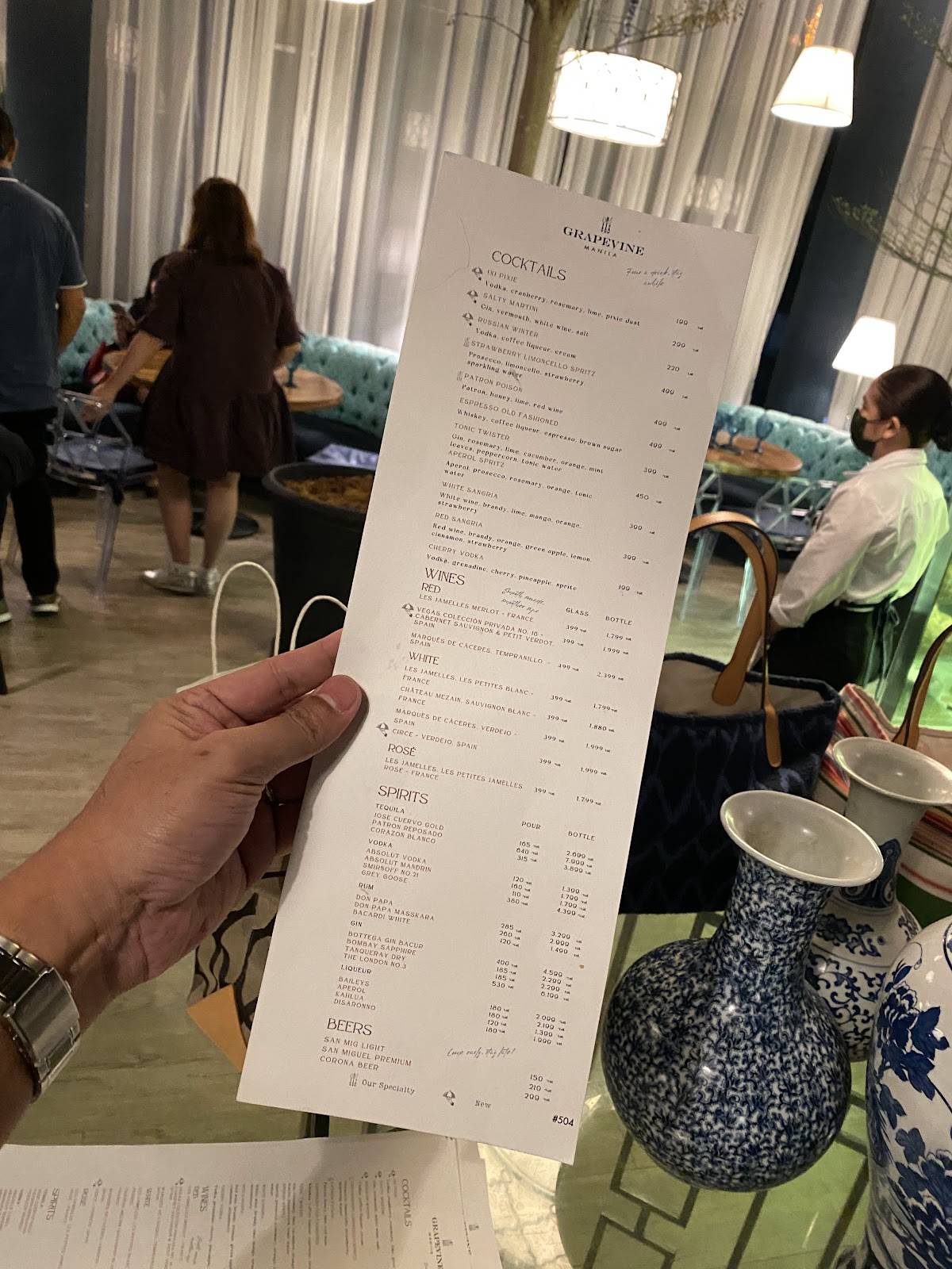 Menu at Grapevine Restaurant, Quezon City