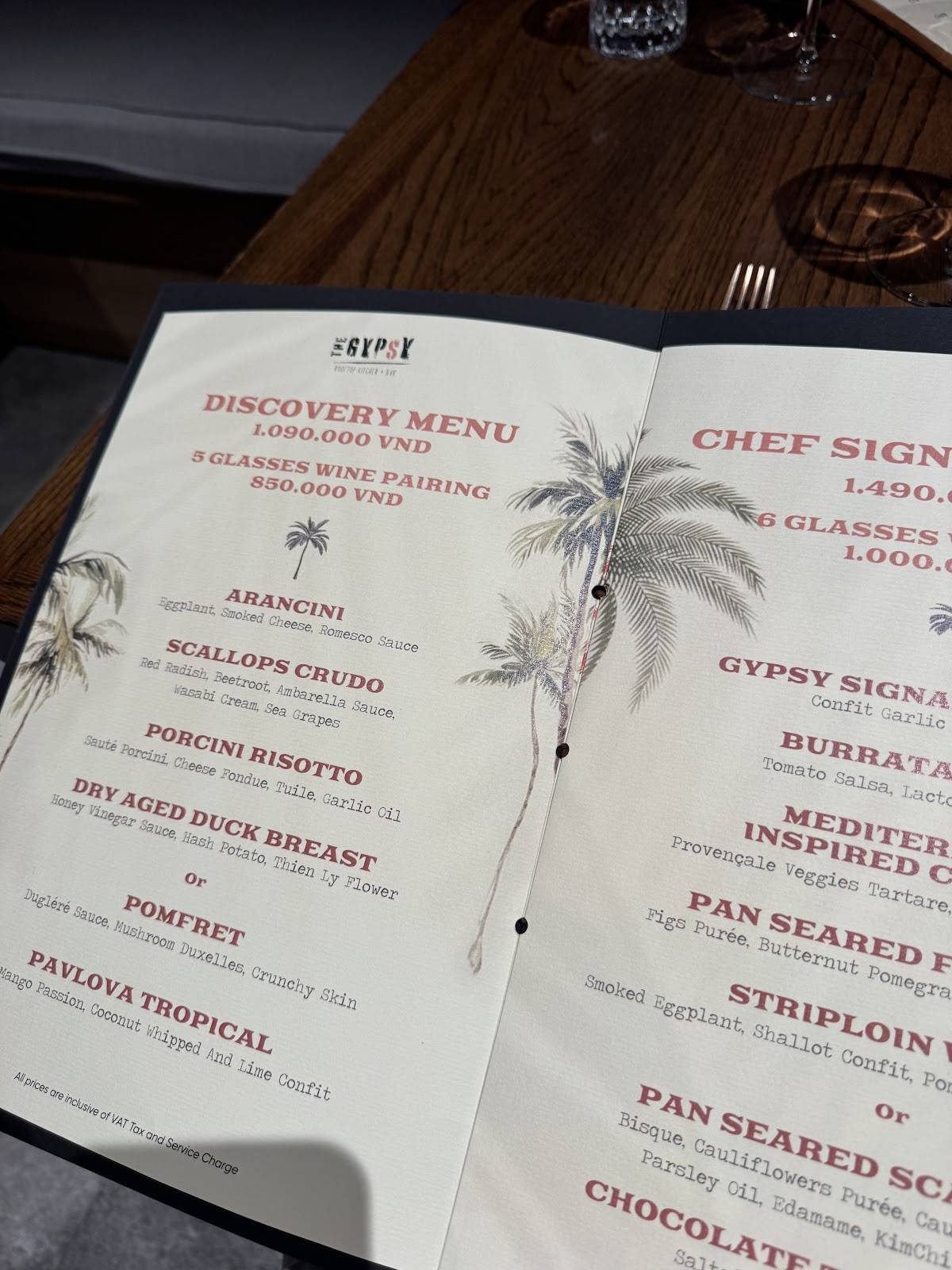 Menu at Gypsy Rooftop Restaurant & Bar, Da Nang