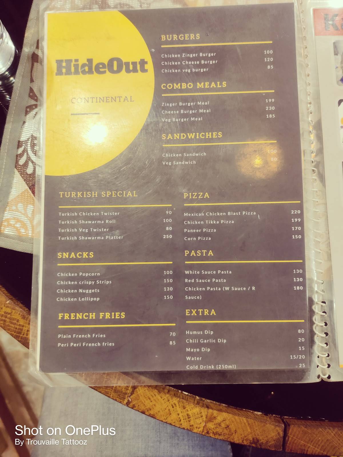 Menu at HideOut Cafe n Grill Kashmiri Wazwan restaurant, New Delhi, 337 ...