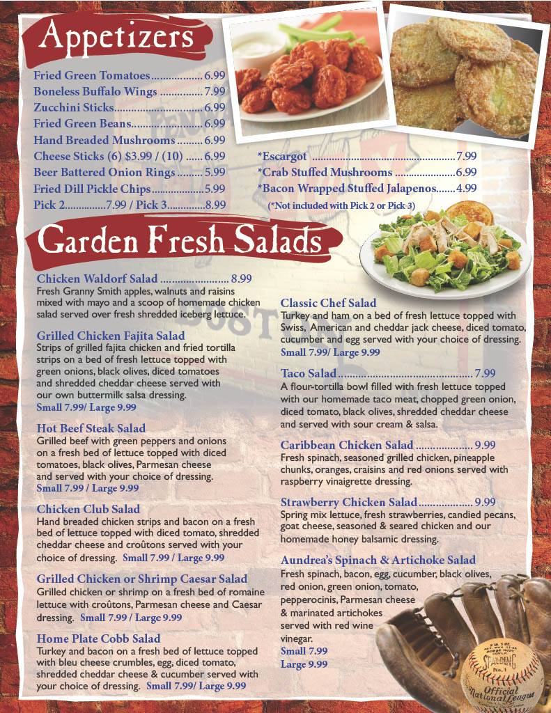 Menu at Home Plate Cafe & Bakery, Hot Springs Village