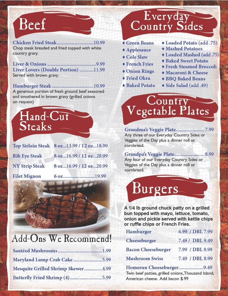 Menu at Home Plate Cafe & Bakery, Hot Springs Village