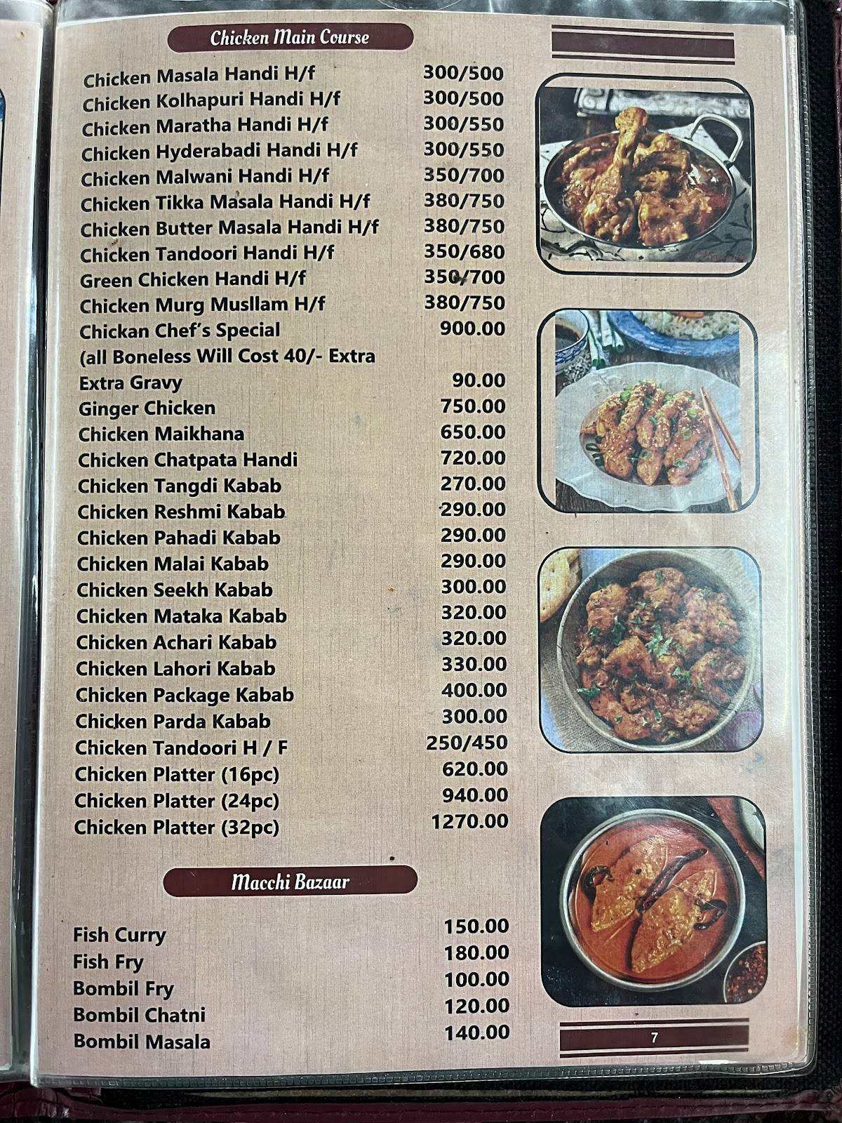 Menu at Hotel Vahinisaheb Veg and Non-Veg, Shirdi