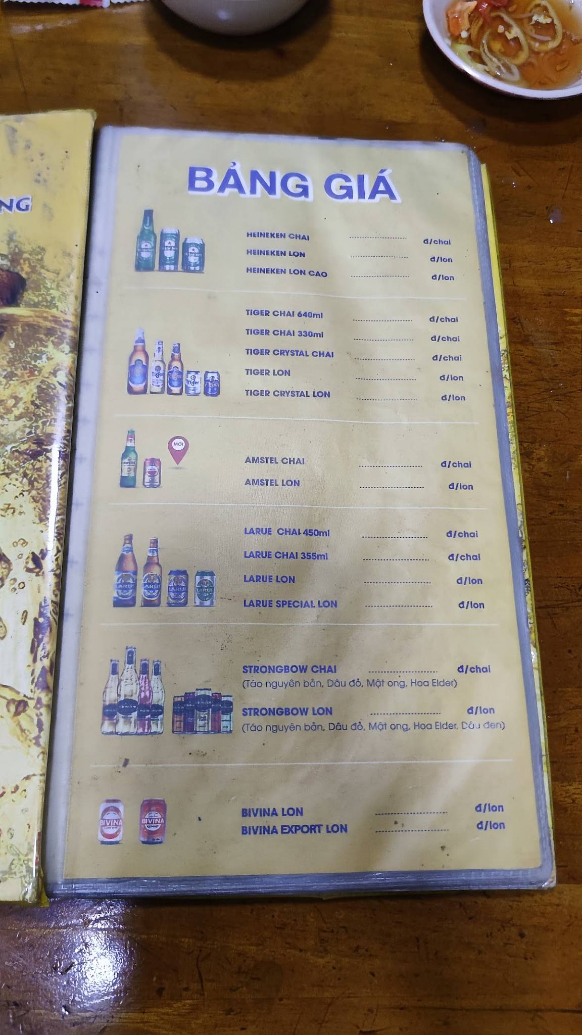 Carta del restaurante Huy béo - Bia Hơi Hà Nội, Ciudad Ho Chi Minh (Saigón)