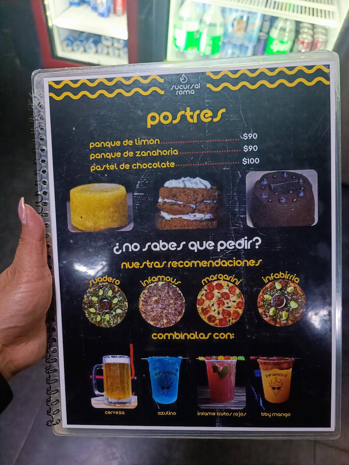 Carta del restaurante Infamous Pizza, Mexico