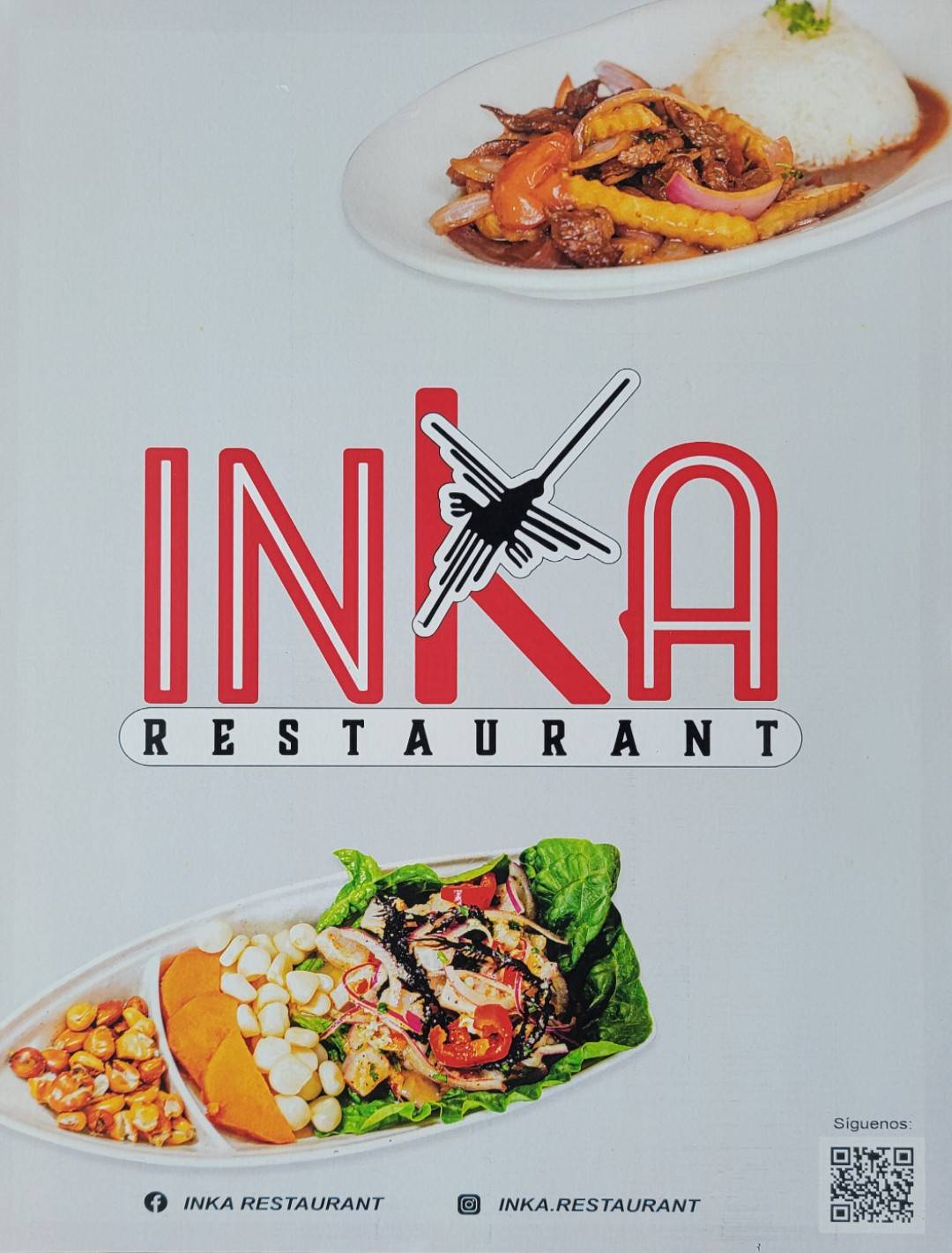Menu at Inka Restaurant, Houston