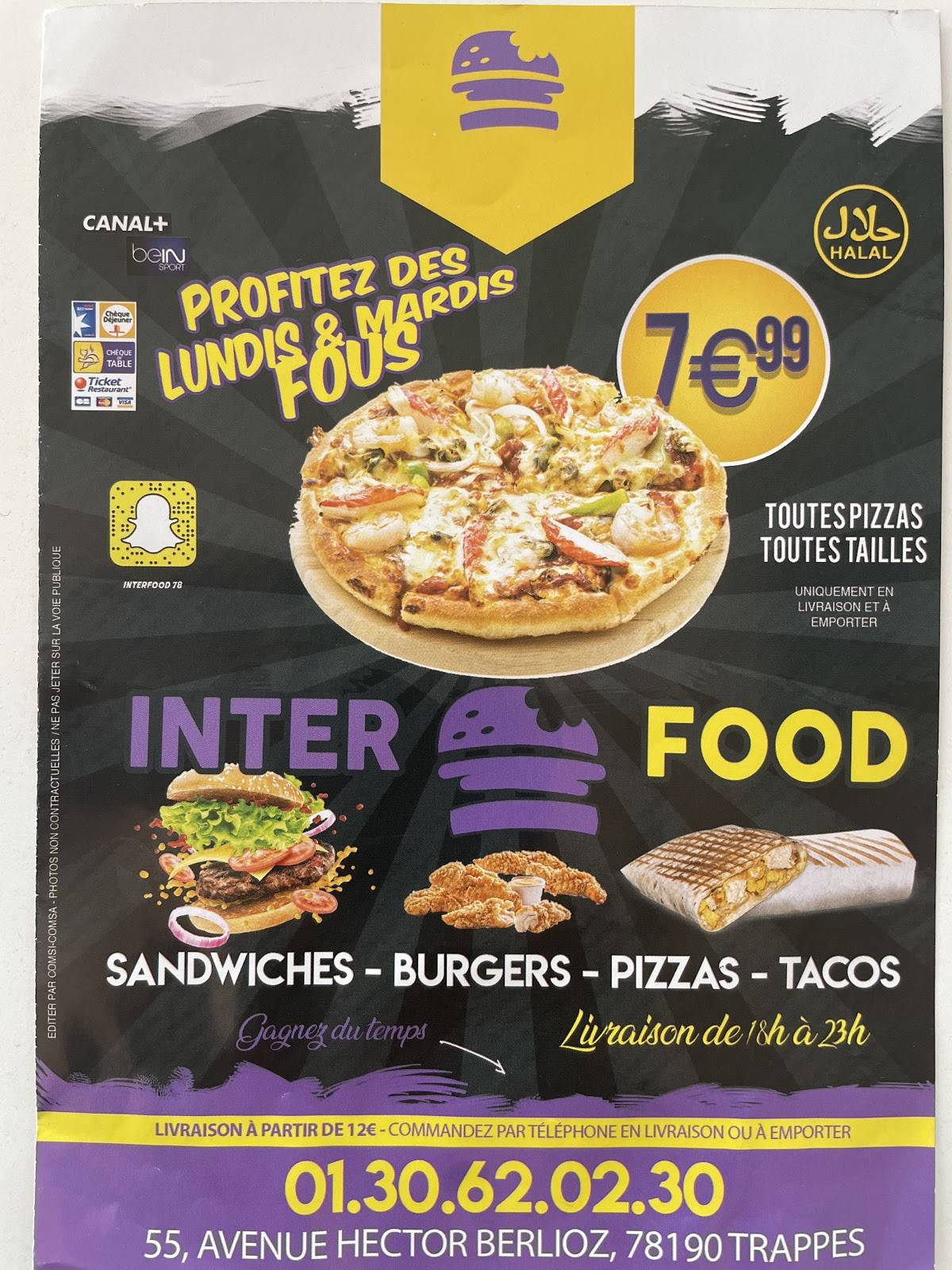 Menu at Inter Food restaurant, Trappes