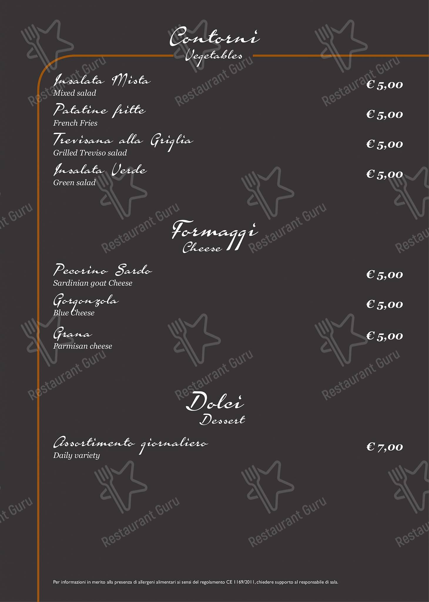 Menu da Isola Dei Sapori ristorante, Milano